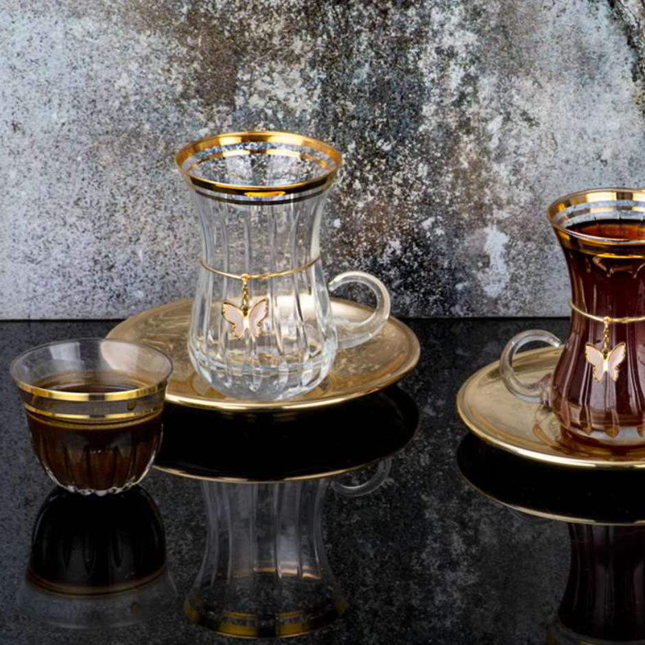 Butterfly Tea Cups with spoons – Silk Pieces